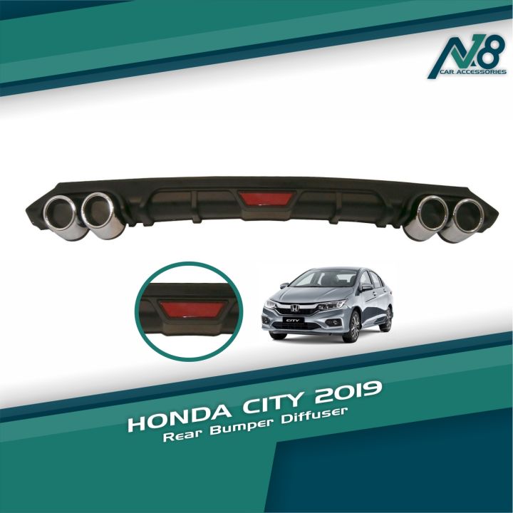 Honda City 2019 Rear Diffuser Body Kit (Black) | Lazada PH