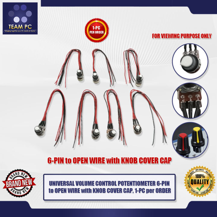 TEAM PC UNIVERSAL VOLUME CONTROL POTENTIOMETER 6-PIN to OPEN WIRE with ...