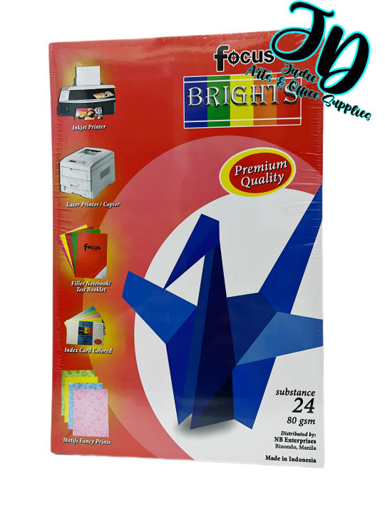 [Legal Size] Focus Brights Colored Paper 75-80gsm | Lazada PH