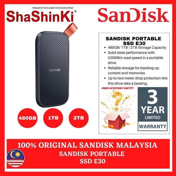 SanDisk® Portable SSD (480GB/ 1TB/ 2TB) | Lazada