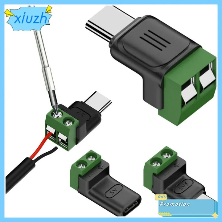 XIUZH Type-C to 2 Pin USB C to 2Pin Terminal Adapter Solderless Plug ...