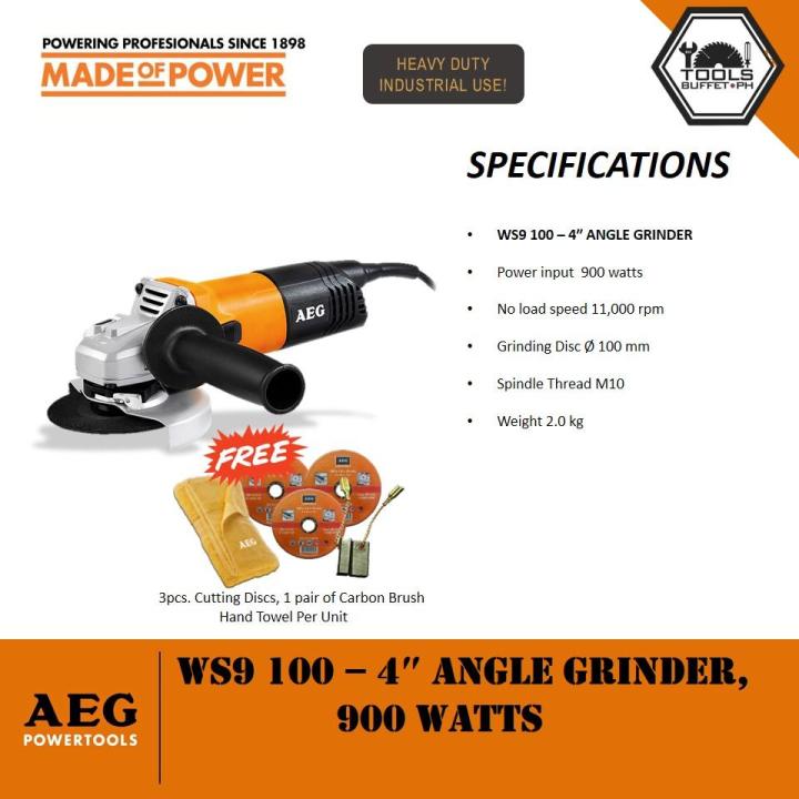 AEG WS9 100 - 4" ANGLE GRINDER | Lazada PH
