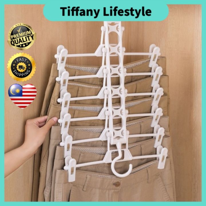 PROMO😍 Big size Pants Rack Pants Clip Pants Hanger Multi-Layer 多层魔术裤架 ...