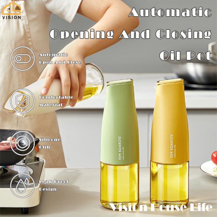 Vision Auto Flip Cap Oil Dispenser Gravity Automatic Oil Vinegar Soy ...