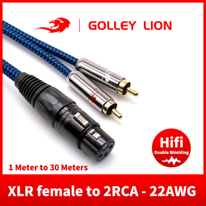 GOLLEY LION Audio Cable 2RCA To XLR Canon Female Double Lotus to Canon ...