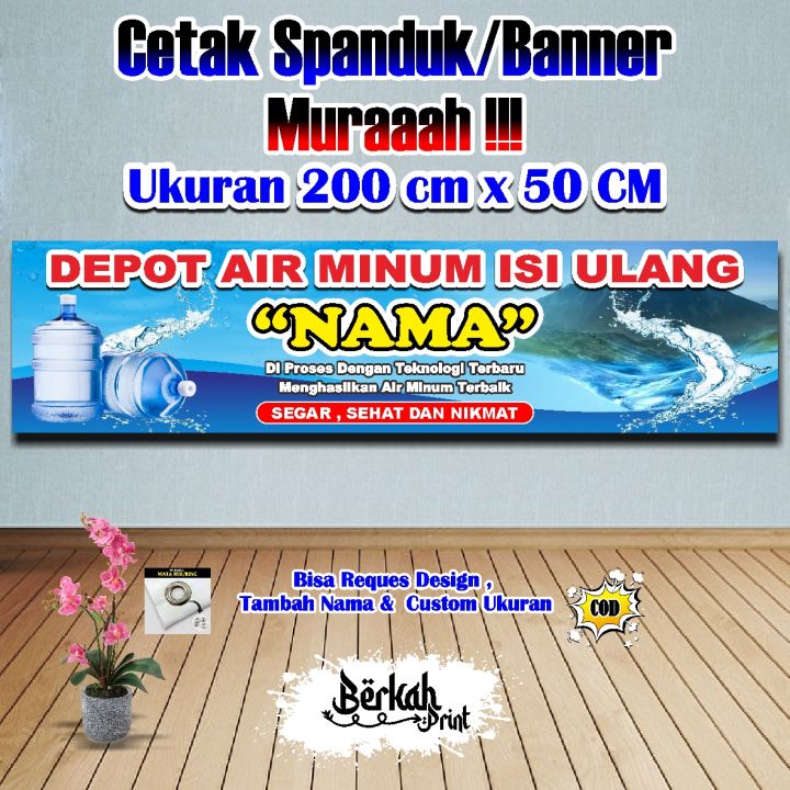 Spanduk Banner Depot Air Minum Ukuran 200 cm x 50 cm | Lazada Indonesia