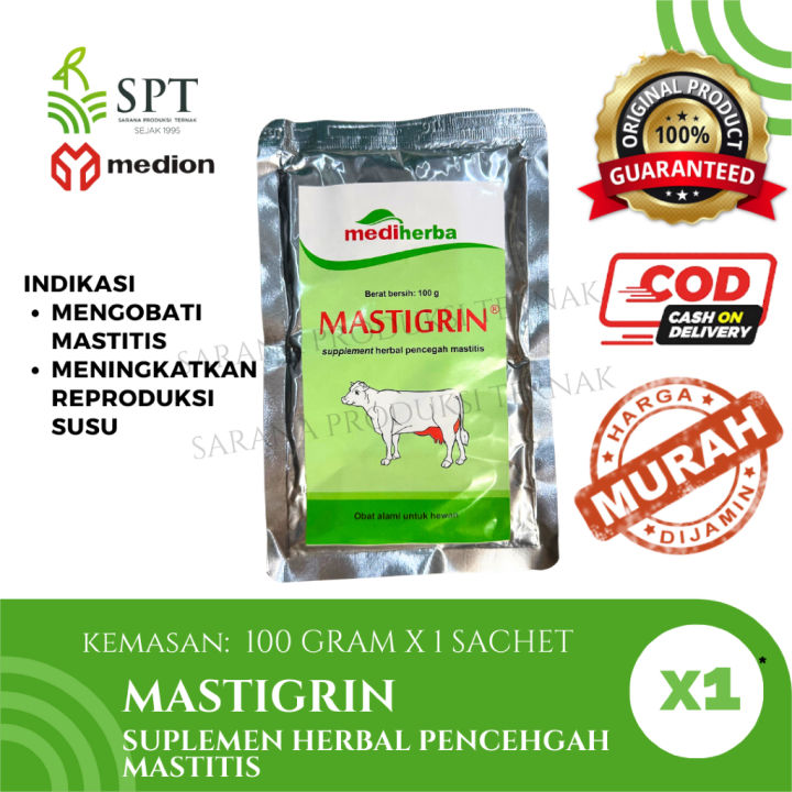 MASTIGRIN 100 GRAM SUPLEMEN HERBAL PENCEGAH MASTITIS SAPI MENINGKATKAN ...