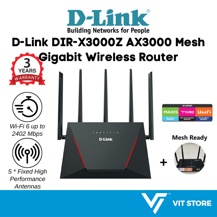 D Link Dir X3000z Ax3000 Mesh Gigabit Smart Mesh Wifi Wireless Router