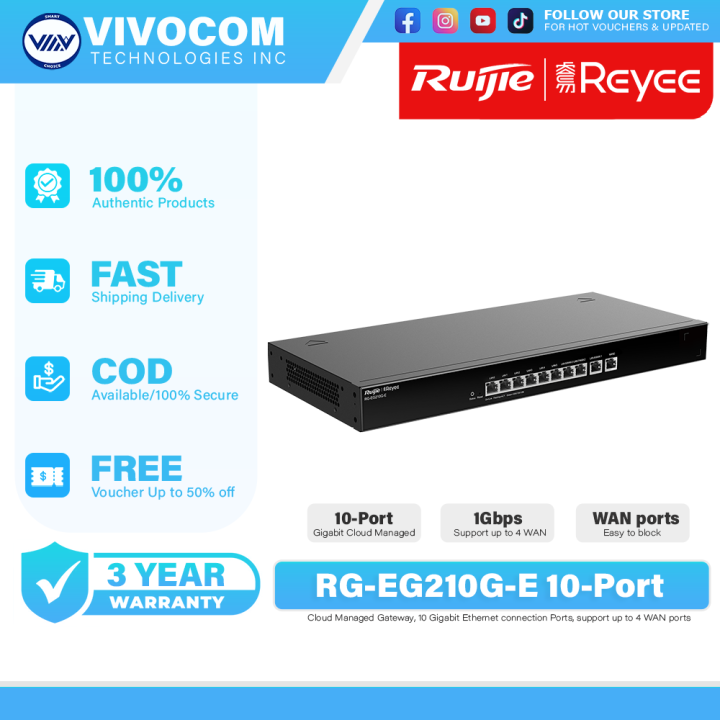 Reyee RG-EG210G-E | 10-Port Gigabit Cloud Managed Gateway, 10 Gigabit ...