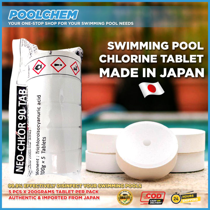 POOLCHEM Chlorine Tablet TCCA 90% Neo-Chlor 90 Tab Made in Japan ...
