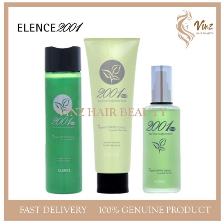 ELENCE 2001 PLUS Tea Tree Scalp Shampoo 320ml + Scalp Hair Pack 240g + Scalp Essence 120ml | Lazada