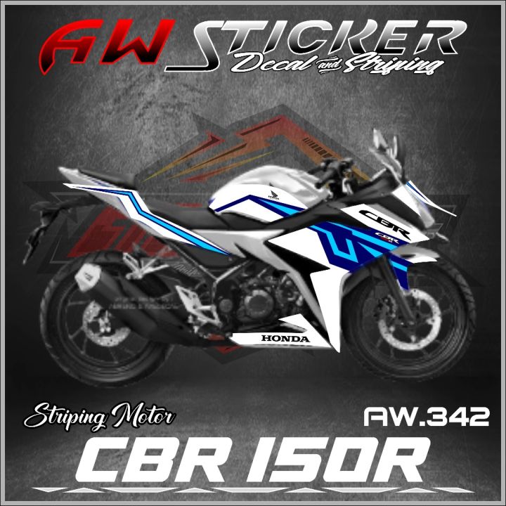 STRIPING CBR 150R FACELIFT LIVERY BLUE TRI COLOR / STIKER MOTOR HONDA ...