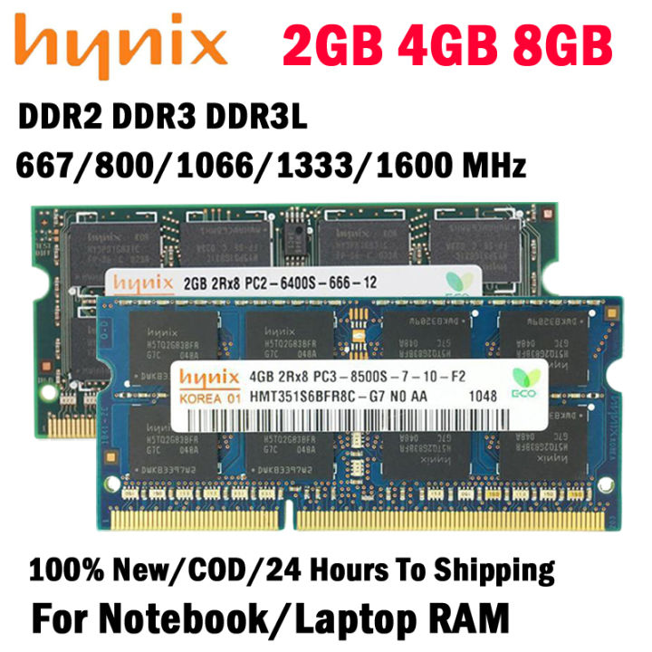 Orignial Hynix Laptop Ram DDR3 2/4/8GB 1066/1333/1600MHz DDR2 667/800MHz PC3-12800s DDR3L 1.35V ...