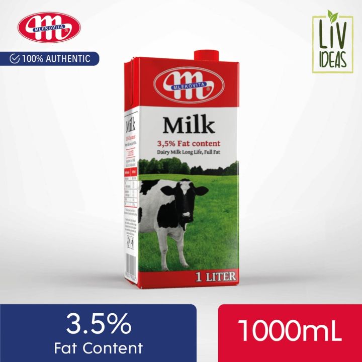 *Mlekovita Full Cream UHT Milk (3.5% Fat Content) 1000mL / 1 Liter + | Lazada PH