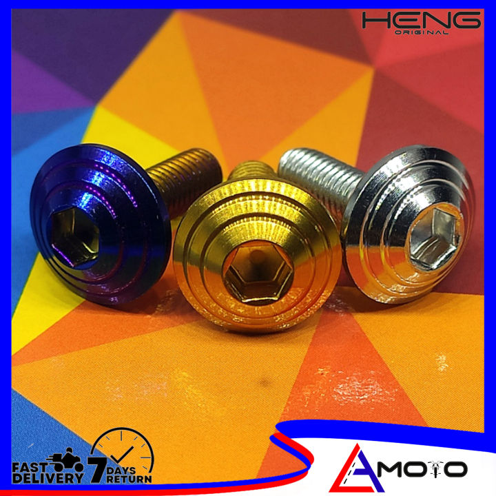 (PER PC) HENG BOLTS 6x20 / 6X15 MM MUSHROOM BODY BOLT WAVE / XRM ...