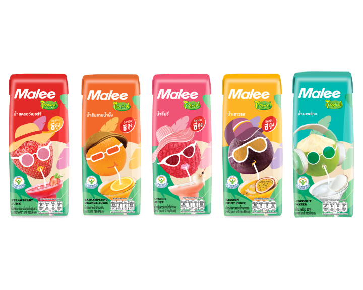 [THAILAND] Malee Tropical Fruit Juice 180ml x 3 | Lazada