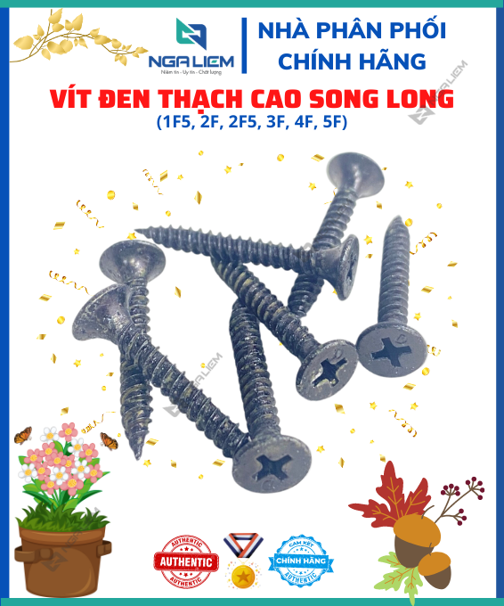 Vít Đen Thạch cao Song Long 1F5, 2F, 2F5, 3F, 4F, 5F (Chữ D loại Xịn) | Lazada.vn