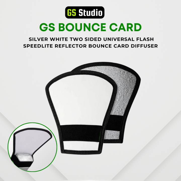 GS Bounce Card Universal Two-Sided Silver and White Flash Speedlite ...