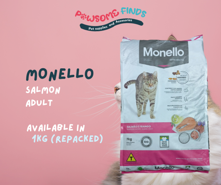 Monello Cat Adult & Kitten, Salmon 1kg(Repacked), Chicken & Salmon 1kg ...