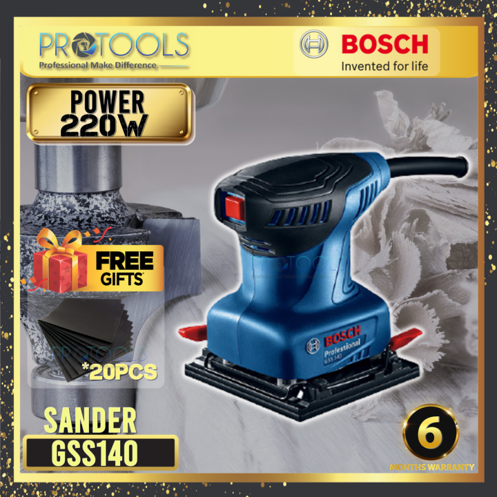 BOSCH 220W ORBITAL SANDER GSS140 SANDING MACHINE FOC SAND PAPER 20PCS ...