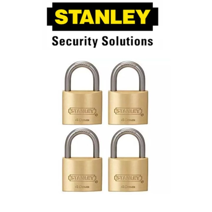 STANLEY STANDARD SHACKLE KEY ALIKE BRASS PADLOCK S827-426 40MM SECURITY LOCK | Lazada