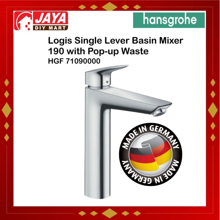 Hansgrohe HGL 71090000 Logis Single Lever Basin Mixer 190 with Pop-up Waste JAYA DIY MART | Lazada