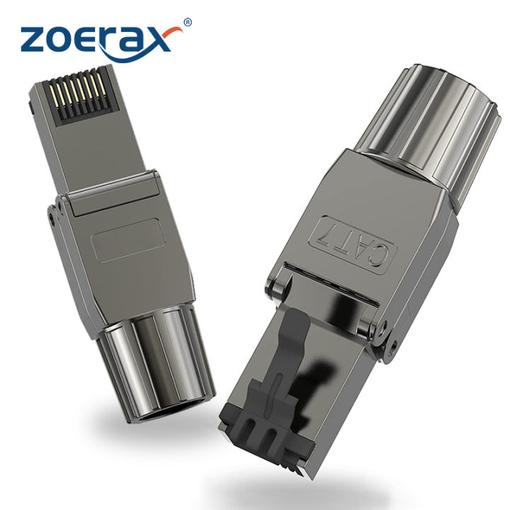 ZoeRax RJ45 Connectors Tool Free Cat6a Cat7 Cat8, Shielded RJ45 Modular Plugs 10 Gbps 600MHz ...