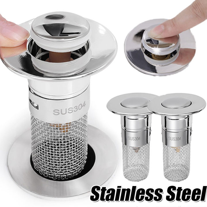 BuildCore Stainless Steel Sink Floor Basin Stopper Hair Catcher Drain ...