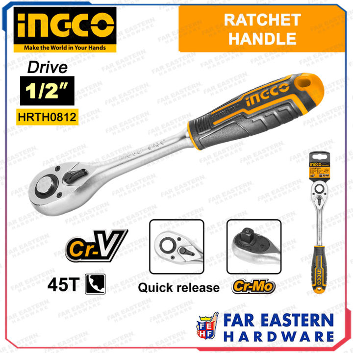 INGCO Ratchet Handle for Socket Wrench 1/2" Drive HRTH0812 INHT | Lazada PH