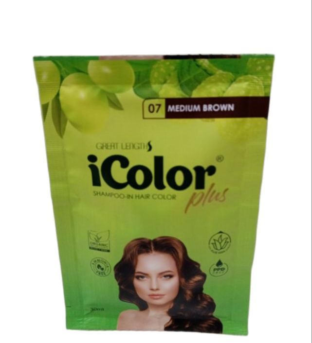 ICOLOR PLUS Shampoo-in Hair Color Medium Brown 25ml | Lazada PH