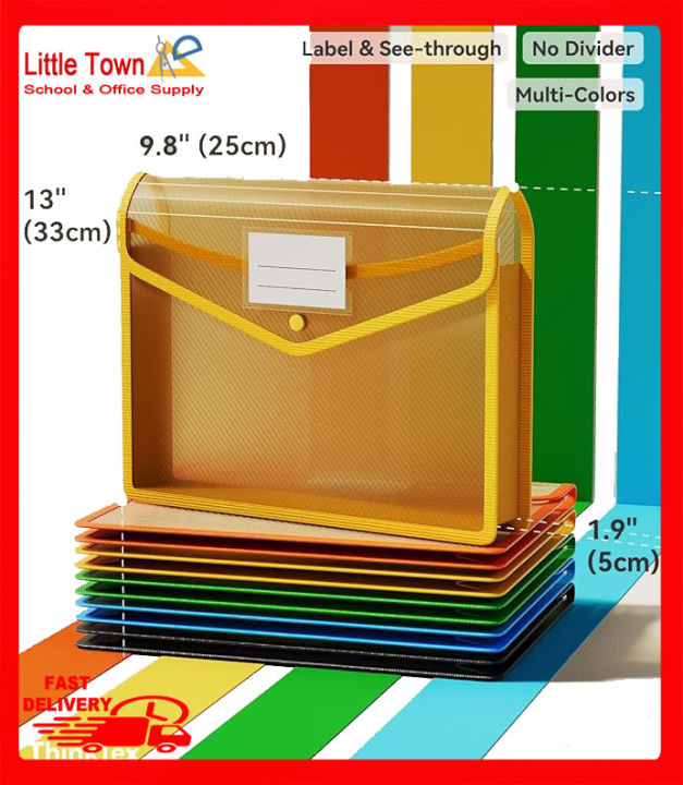 Expanding File Folder, Transparent envelopes with Snap Closure, Plastic ...
