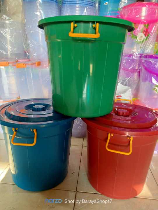 Ember plastik 30 liter + tutup warna | Lazada Indonesia