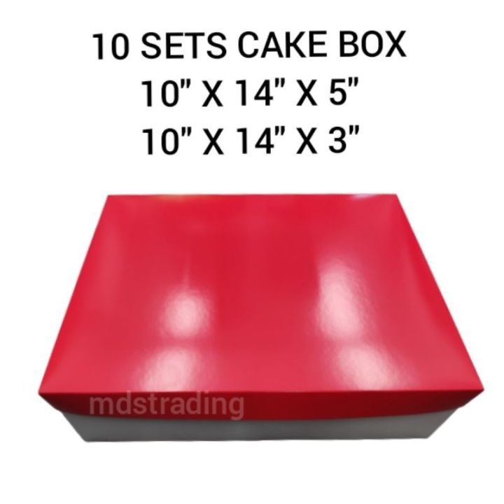 10SETS Cake Box 10X14X3 Cakebox 10x14 10x14x5 Packaging | Lazada PH