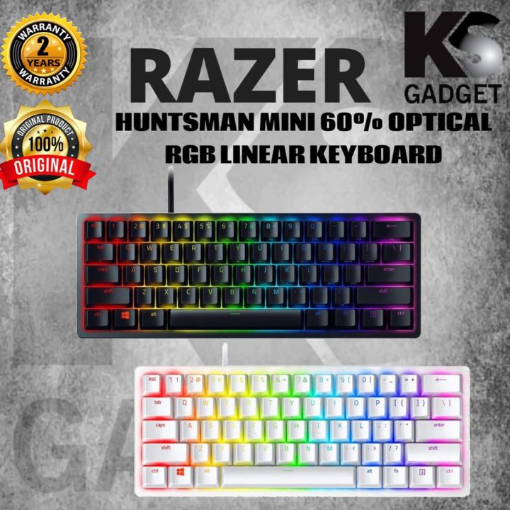 RAZER HUNTSMAN MINI 60% OPTICAL RGB LINEAR RED SWITCH GAMING KEYBOARD ...