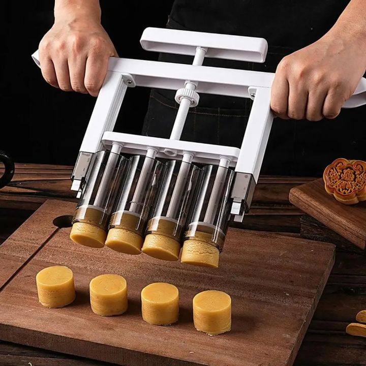 ZYJC Hand-Pressed Mooncake Filling Dispenser Plastic 4 Hole Design Mung ...