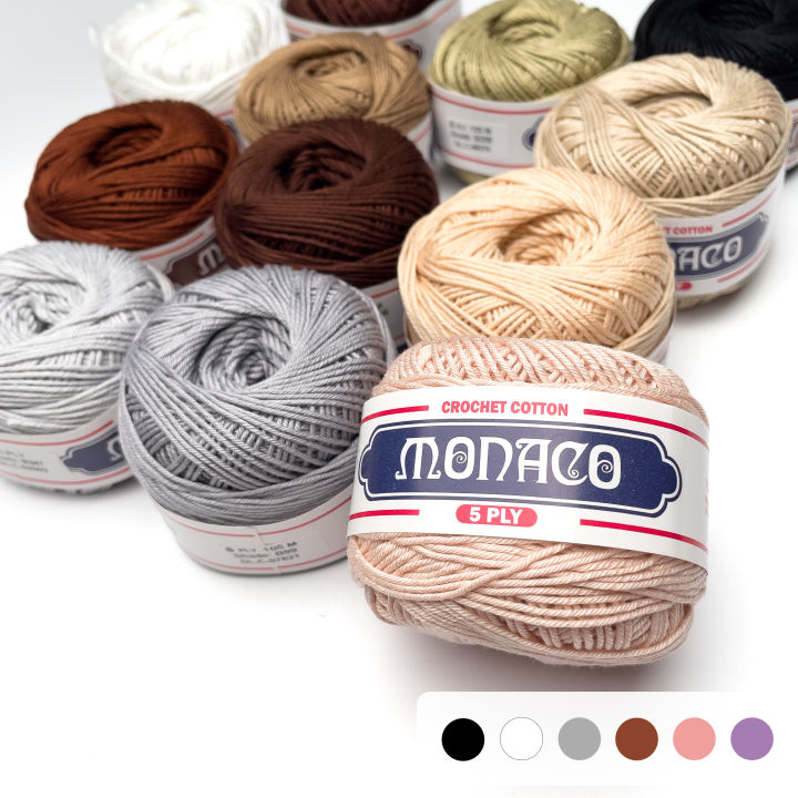 5ply Monaco Mercerized Crochet Cotton Thread Yarn 105m (40g) - 1 of 2 ...