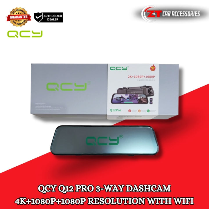 QCY Q12 Pro 3-Way Camera 4k+1080p+1080p Dash Cam | Lazada PH