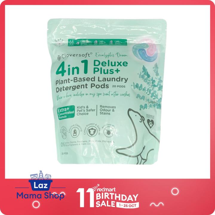 Cloversoft 4 In 1 Deluxe Plus Laundry Capsule (Eucalyptus Dreams) 20 ...
