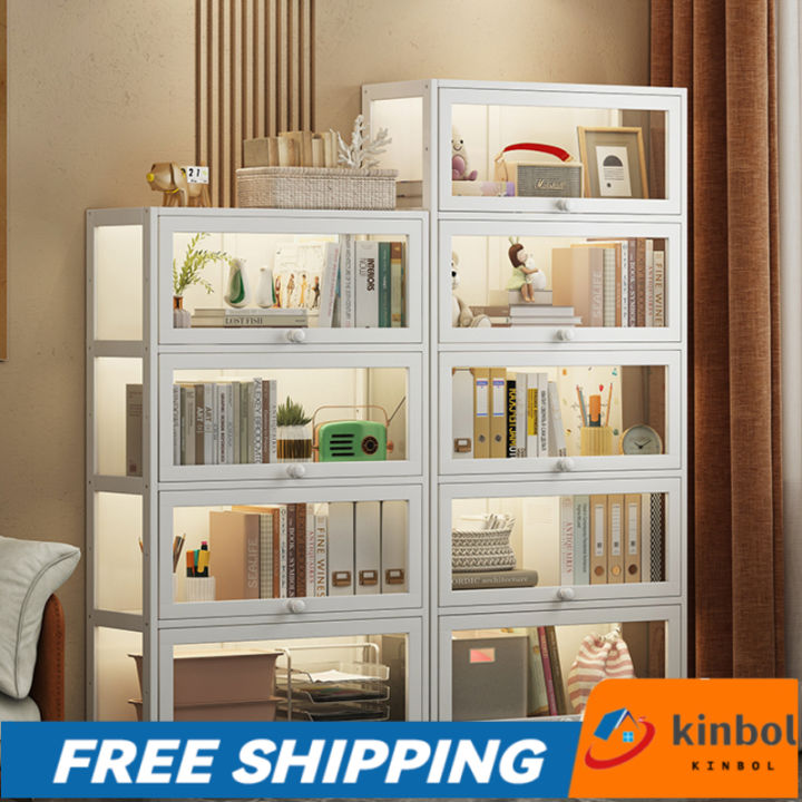 Glass Modern Kinbolee Transparent Multi-Layer Dustproof Storage Rack ...