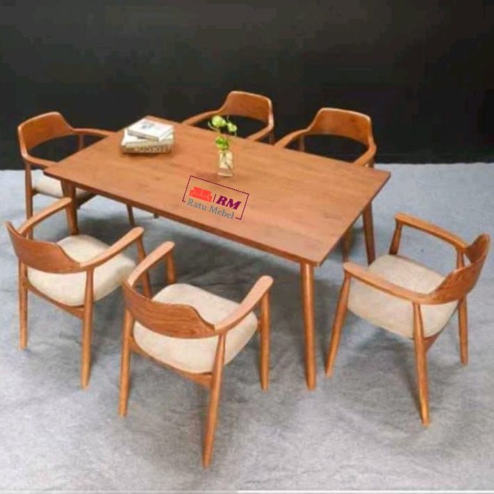 Set meja makan 6 kursi sofa kayu jati kualitas bagus - kursi cafe ...