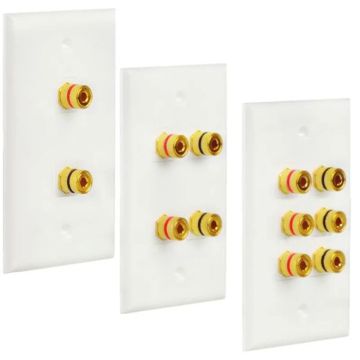 Speaker Wall Plate Banana Binding Posts Keystone Jack Insert with Black ...