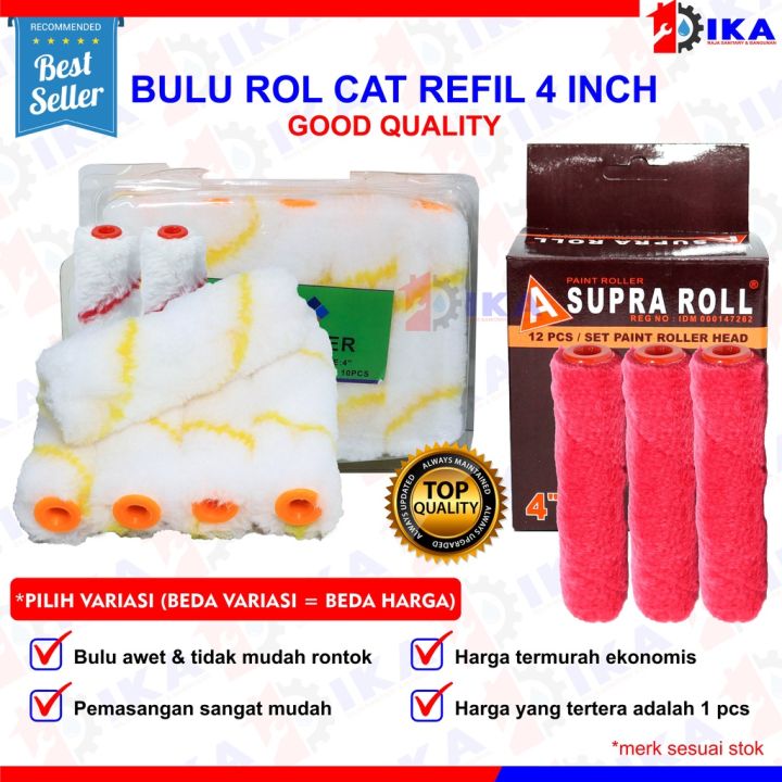BULU ISI REFILL KUAS KAKI PANJANG 4INCH ROLL KAPAL / HARGA PER 1PCS ...