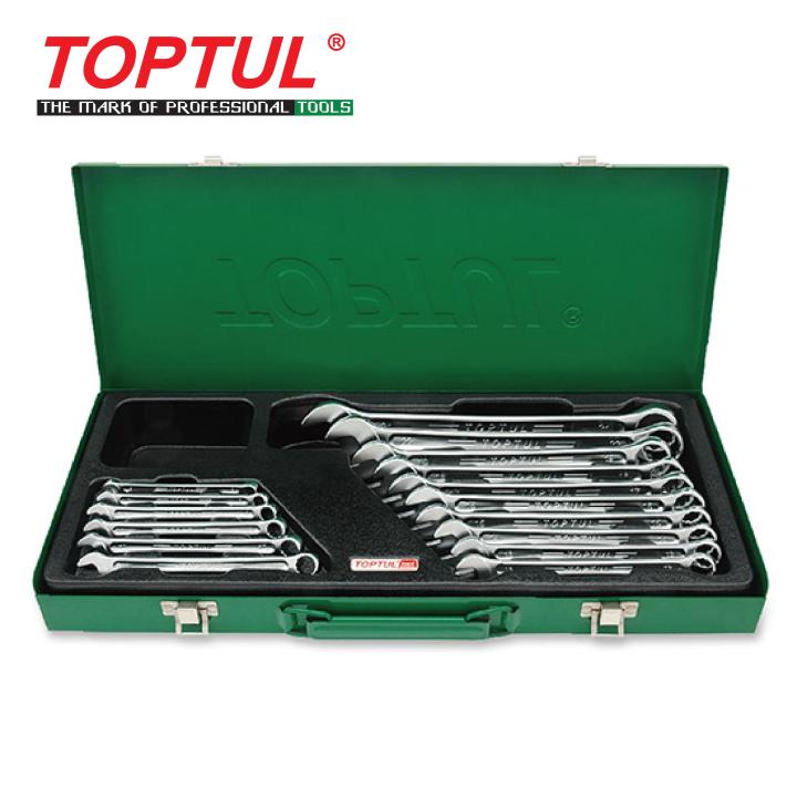 TOPTUL 15° Offset Hi-Performance Combination Wrench Set - METRIC ...