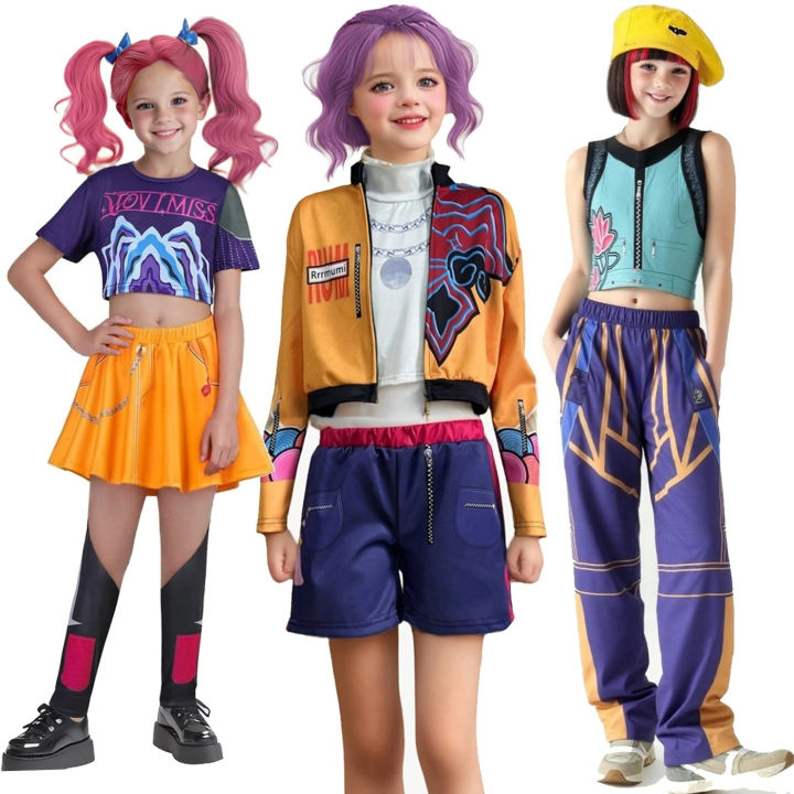 Huntrix Kpop K Pop Demon Hunters Rumi Zoey Mira Cosplay Costume Kids ...