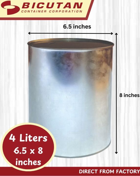 4 Liter Plain Coin Bank / Alkansya Ipon Challenge Plain Tin Cans ...