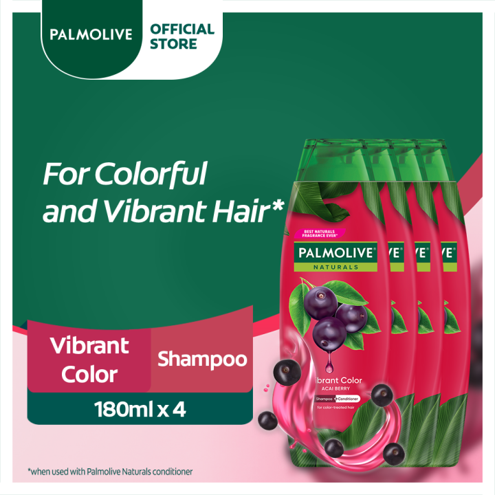 Palmolive Naturals Vibrant Color Shampoo 180ml Pack of 4 | Lazada PH