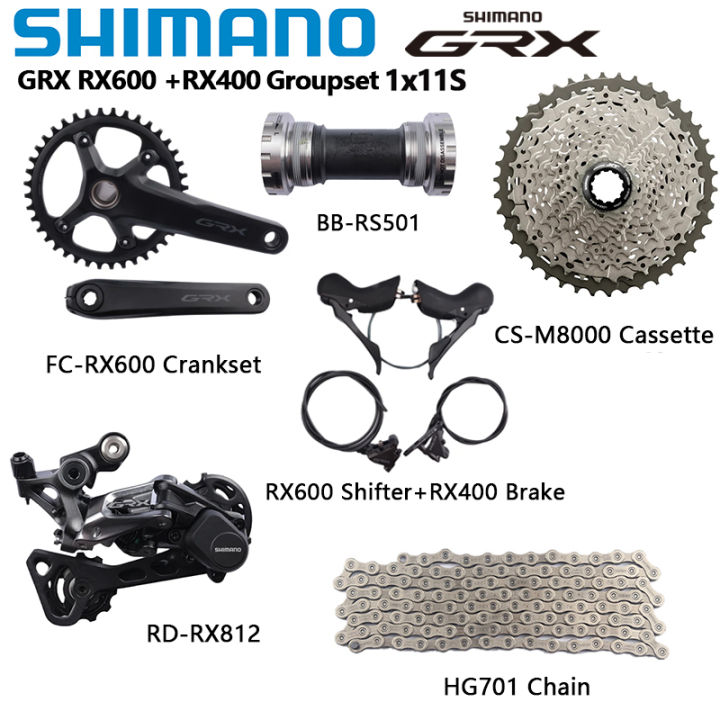 Shimano GRX RX600 RX400 Groupset 1x11 Speed Road Bike RX600 170mm/172 ...