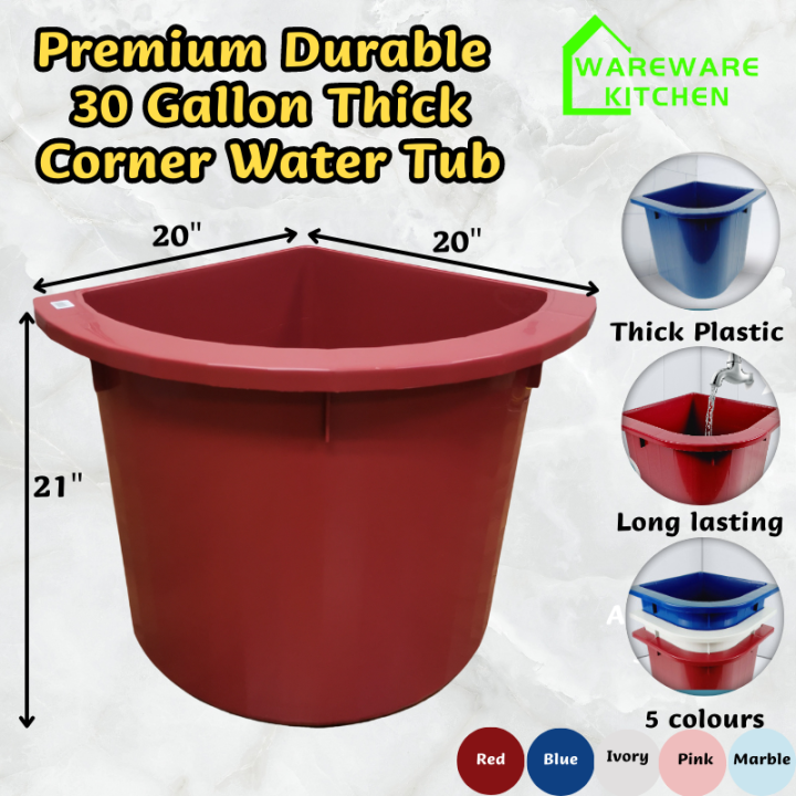 30 Gallon Water Tub Water Tank Kolam Air Tong Mandi Baldi Mandi Tangki ...