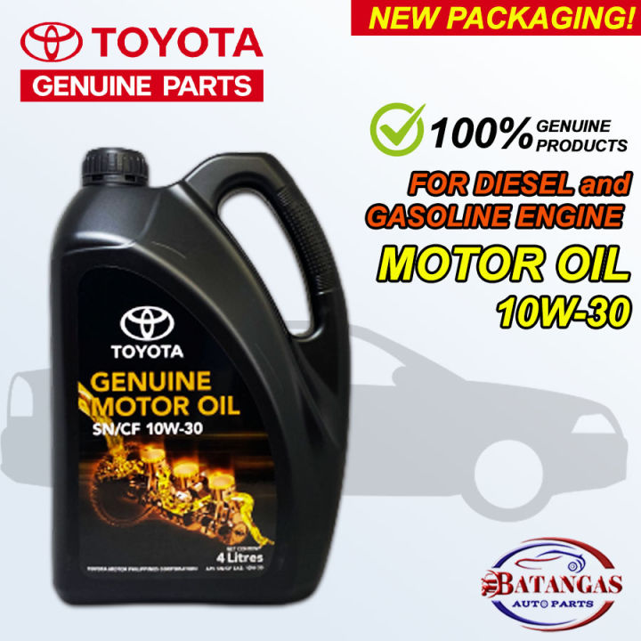 ORIGINAL TOYOTA MOTOR OIL SEMI-SYNTHETIC 10W-30 4Liters For Gasoline and Diesel Engines Part No ...