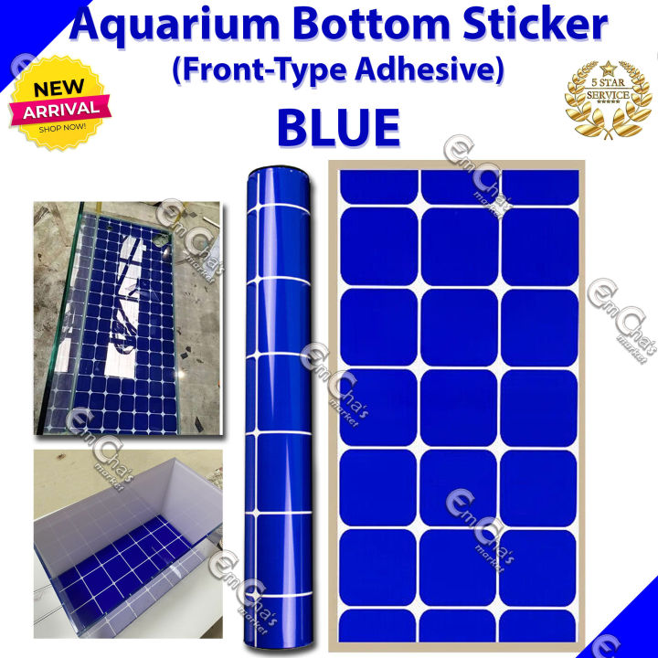 BLUE Aquarium BOTTOM Sticker Aquarium Decoration(acc)(wpp2)(bdg)Aquarium Sticker Tiles Aquarium ...